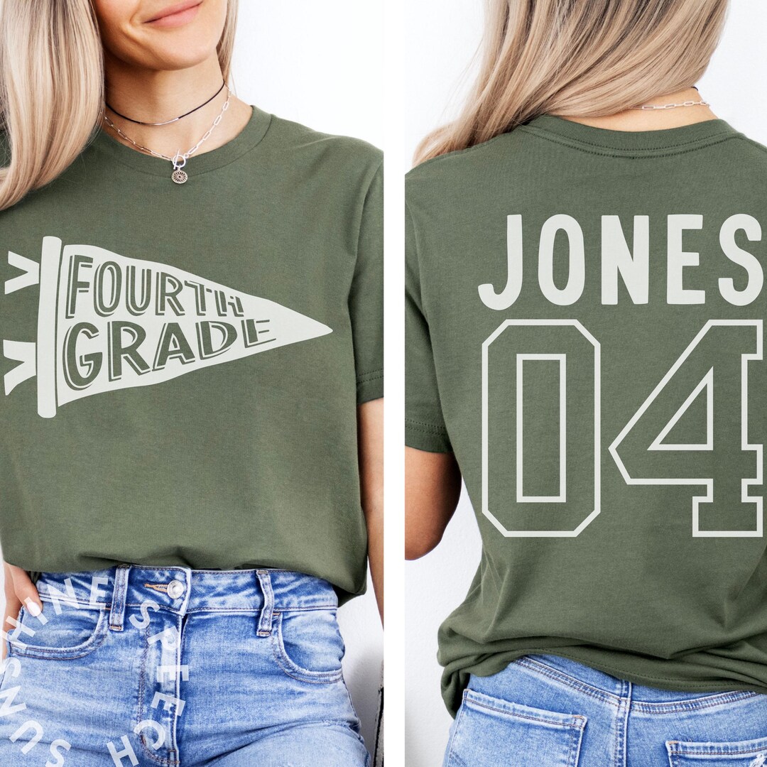 Custom Fourth Grade Teacher Shirt, Personalized Name Tee, Bella ...
