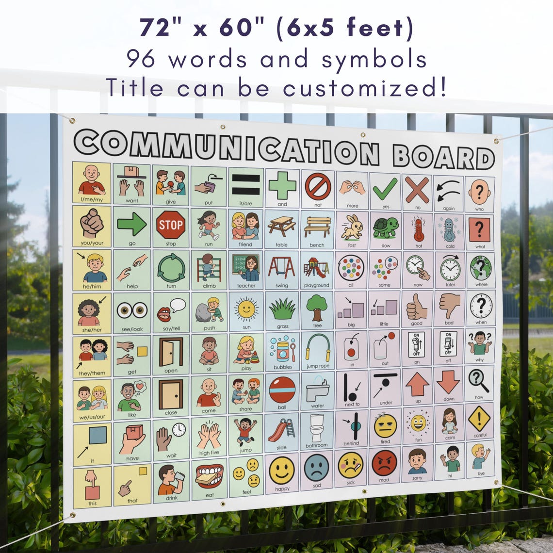 Communication Board Banner for Speech Therapy, Autism Teachers ...