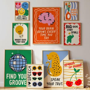 Printable Speech Therapy Posters, Bright Colorful SLP Poster Set ...