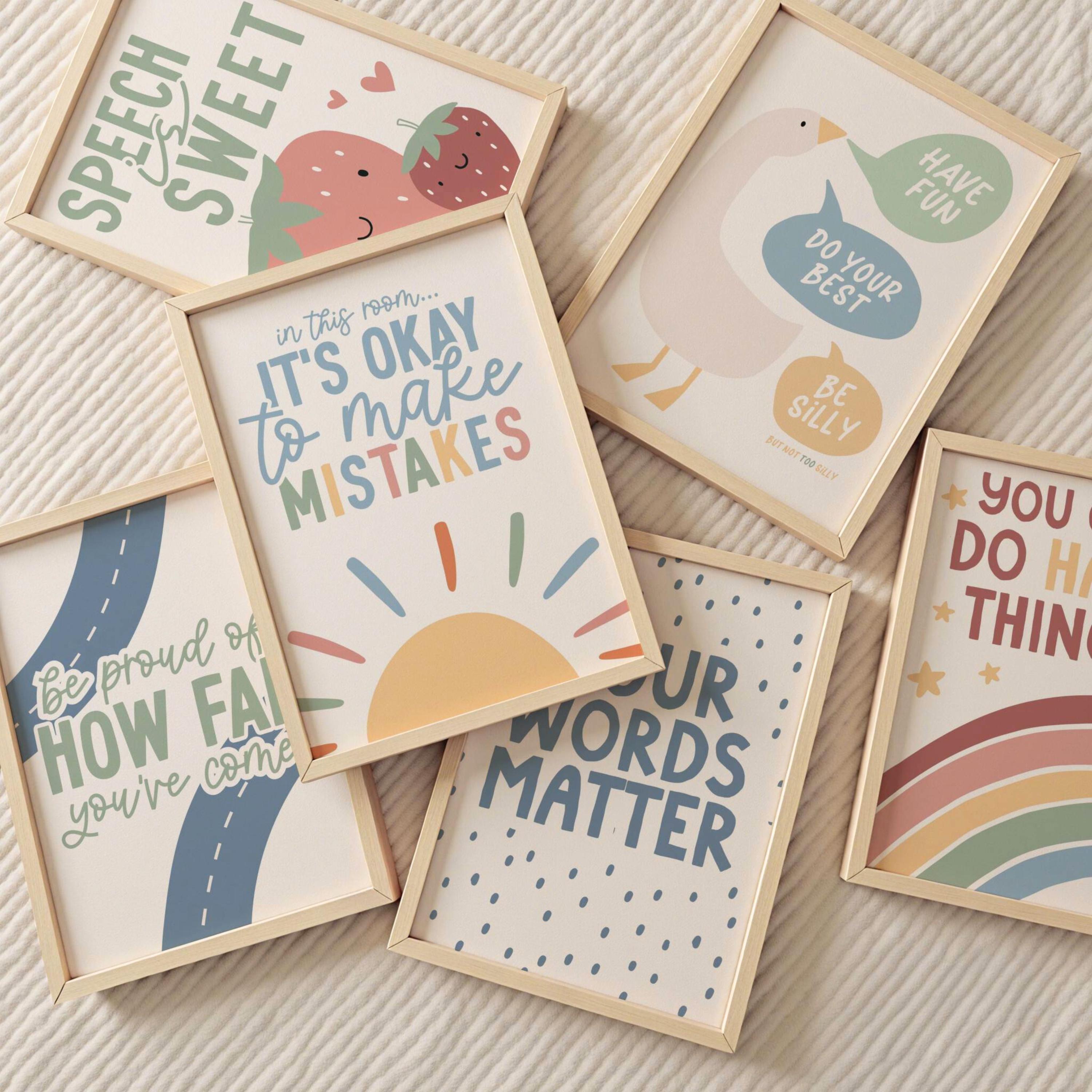 Boho Speech Therapy Poster Set, 12 Inspirational SLP Wall Art Prints ...