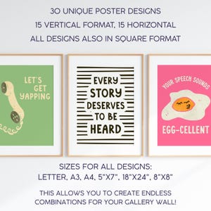 Printable Speech Therapy Poster Set, 30 Unique Designs, Colorful Fun ...