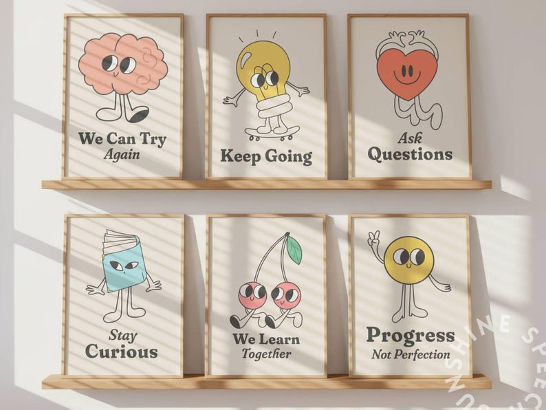 Retro Classroom Poster Set | Growth Mindset Classroom Decor ...