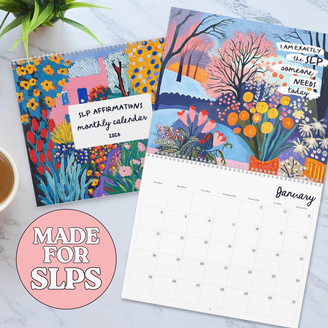 SLP Affirmations Monthly Wall Calendar, January-december 2026, Gifts ...