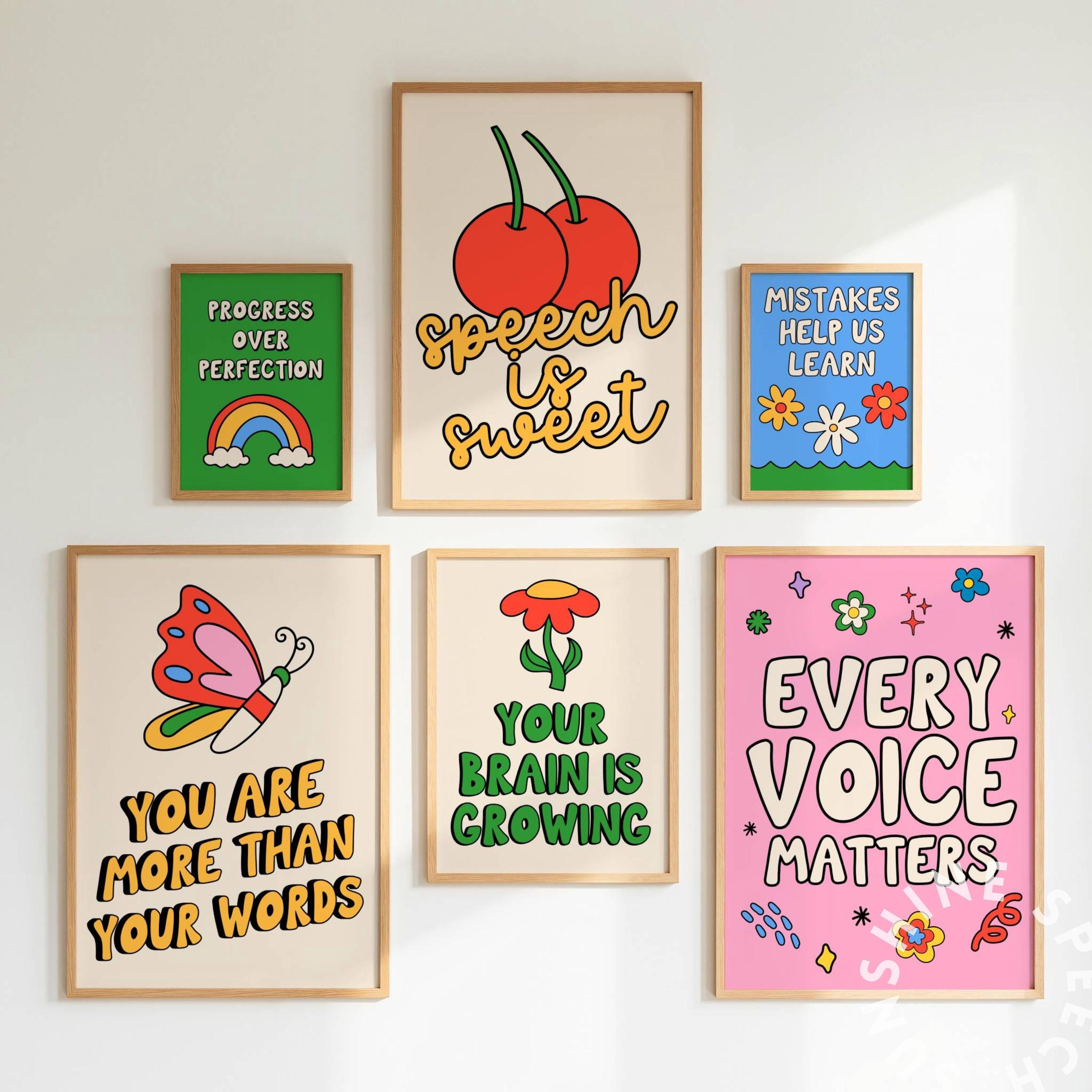 Speech Therapy Poster Set | SLP Classroom Decor | Growth Mindset ...