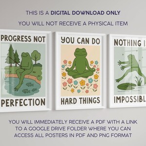 Retro Frog Classroom Poster Set, Inspirational Wall Art for Homeschool ...