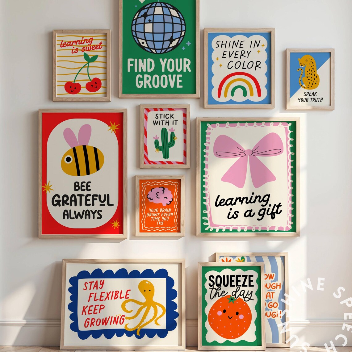 Bright Teacher Poster Set, Back to School Classroom Decorations, Growth ...