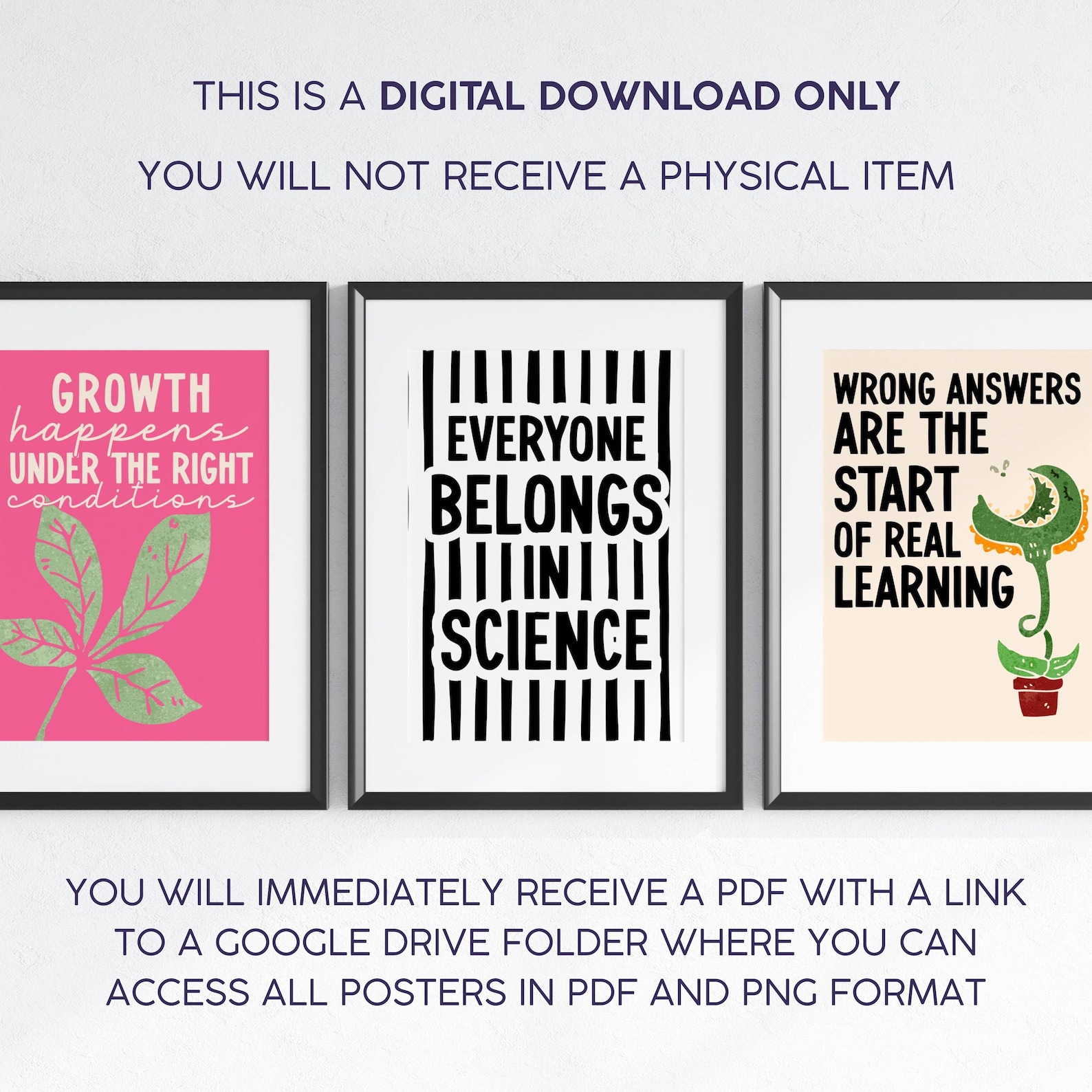 Science Classroom Posters, Set of 25 Inspirational Printable Posters ...