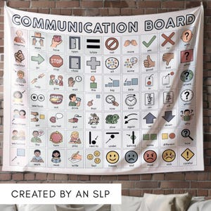 AAC Core Board Tapestry, Calming Muted Color Communication Poster ...