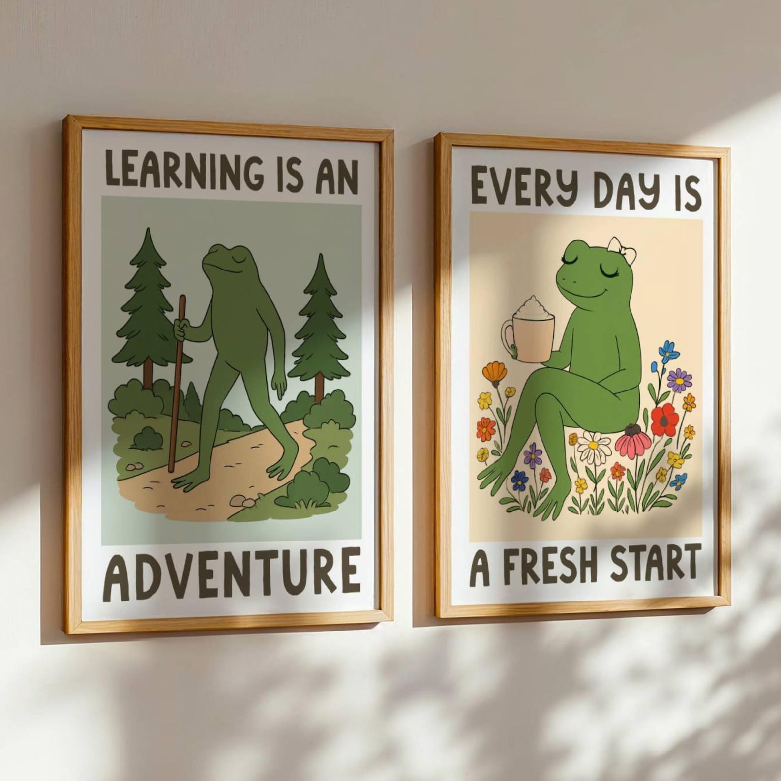 Retro Frog Classroom Poster Set, Inspirational Wall Art for Homeschool ...