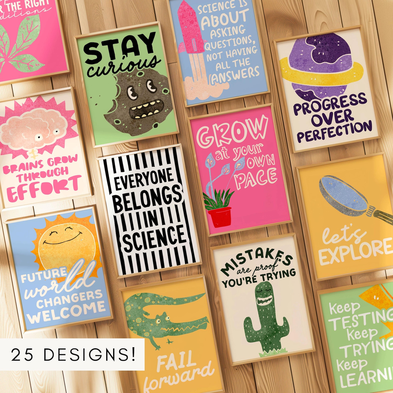 Science Classroom Posters, Set of 25 Inspirational Printable Posters ...