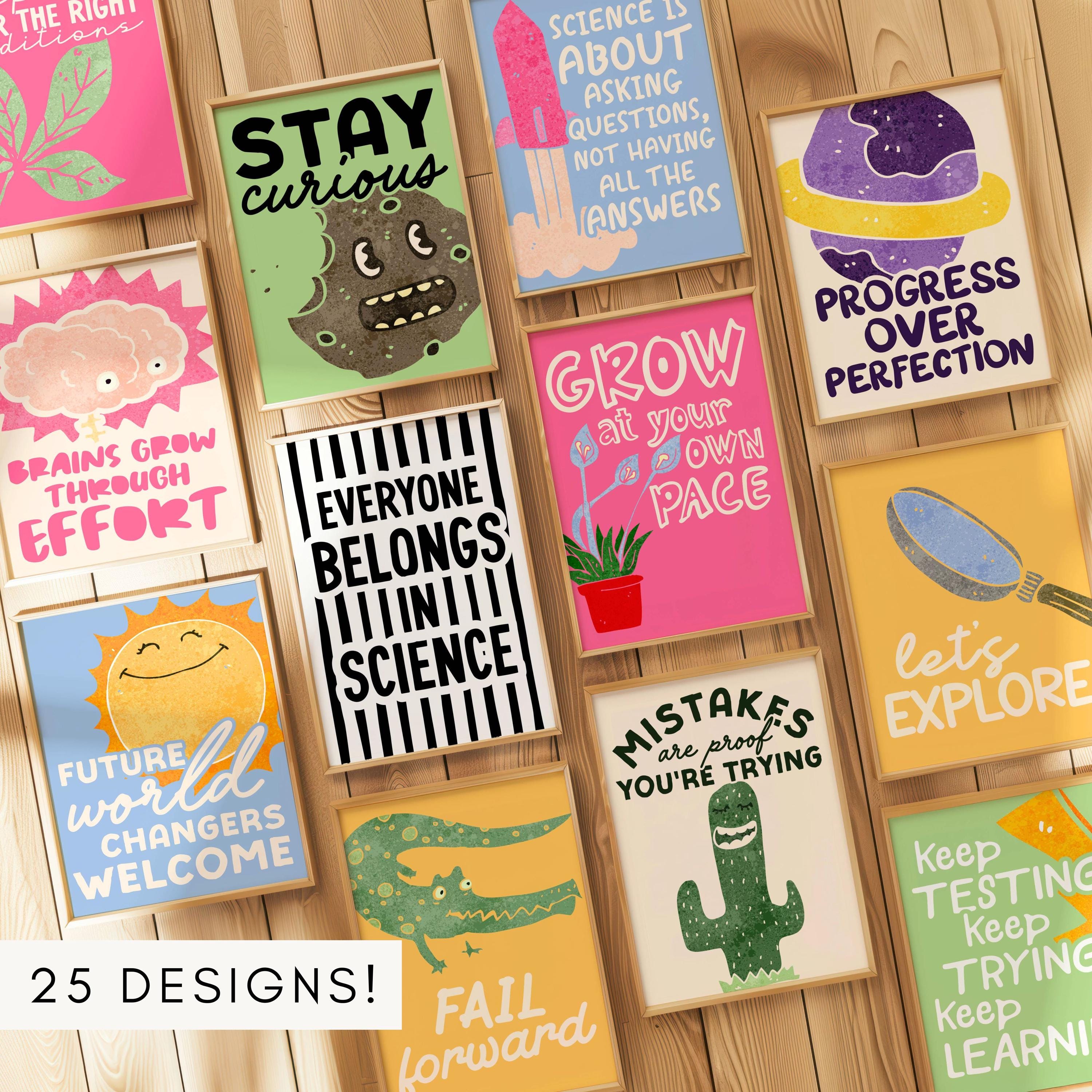 Science Classroom Posters, Set of 25 Inspirational Printable Posters ...
