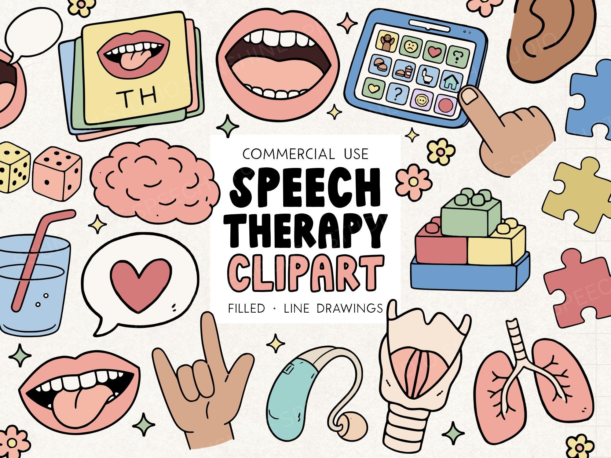 Speech Therapy Clipart Bundle for SLP Resources | AAC Articulation ...