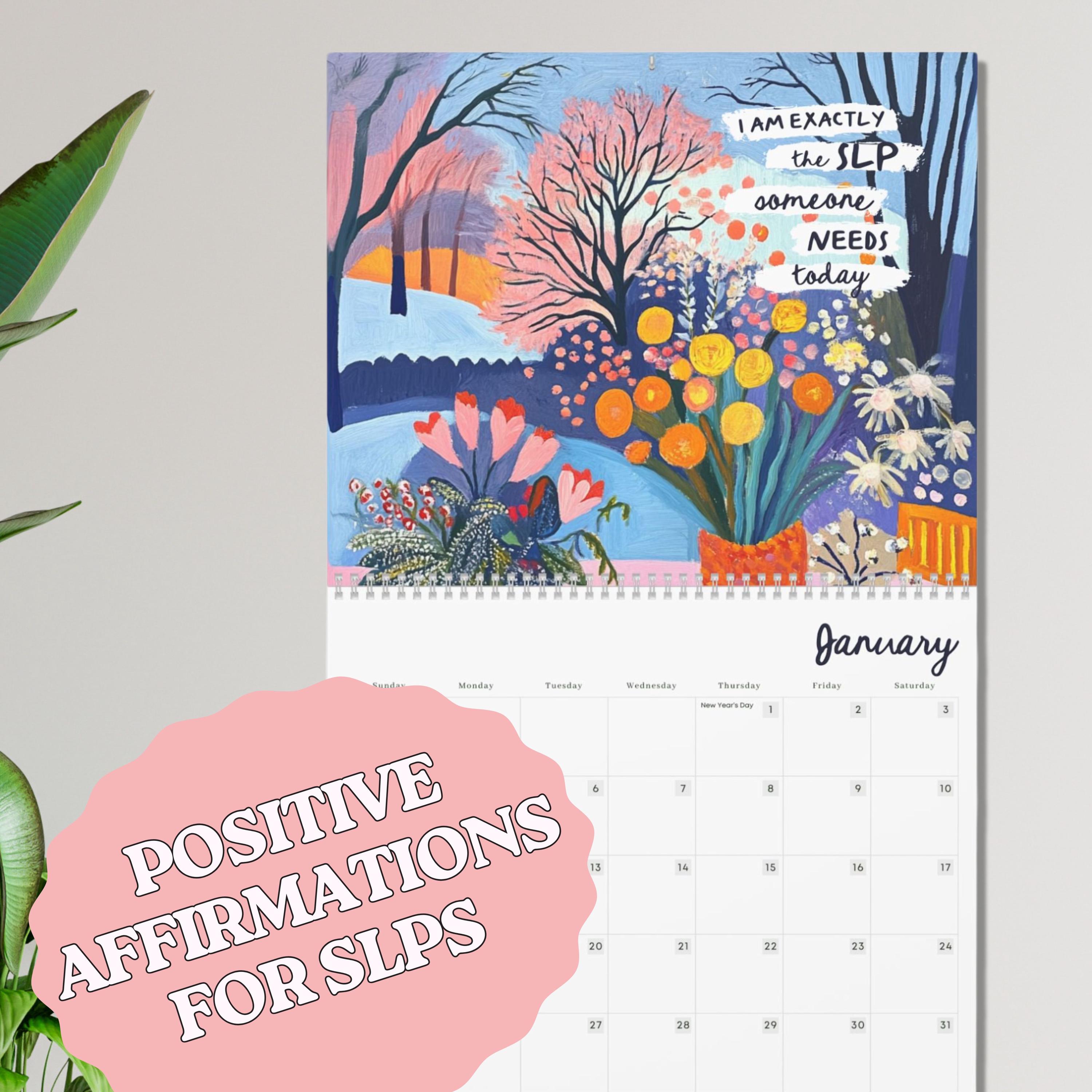 SLP Affirmations Monthly Wall Calendar, January-december 2026, Gifts ...