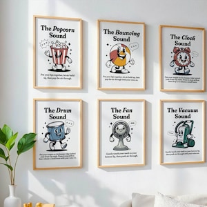 Retro Speech Therapy Poster Set, Sound Cue Posters for Clinic, SLP Wall ...