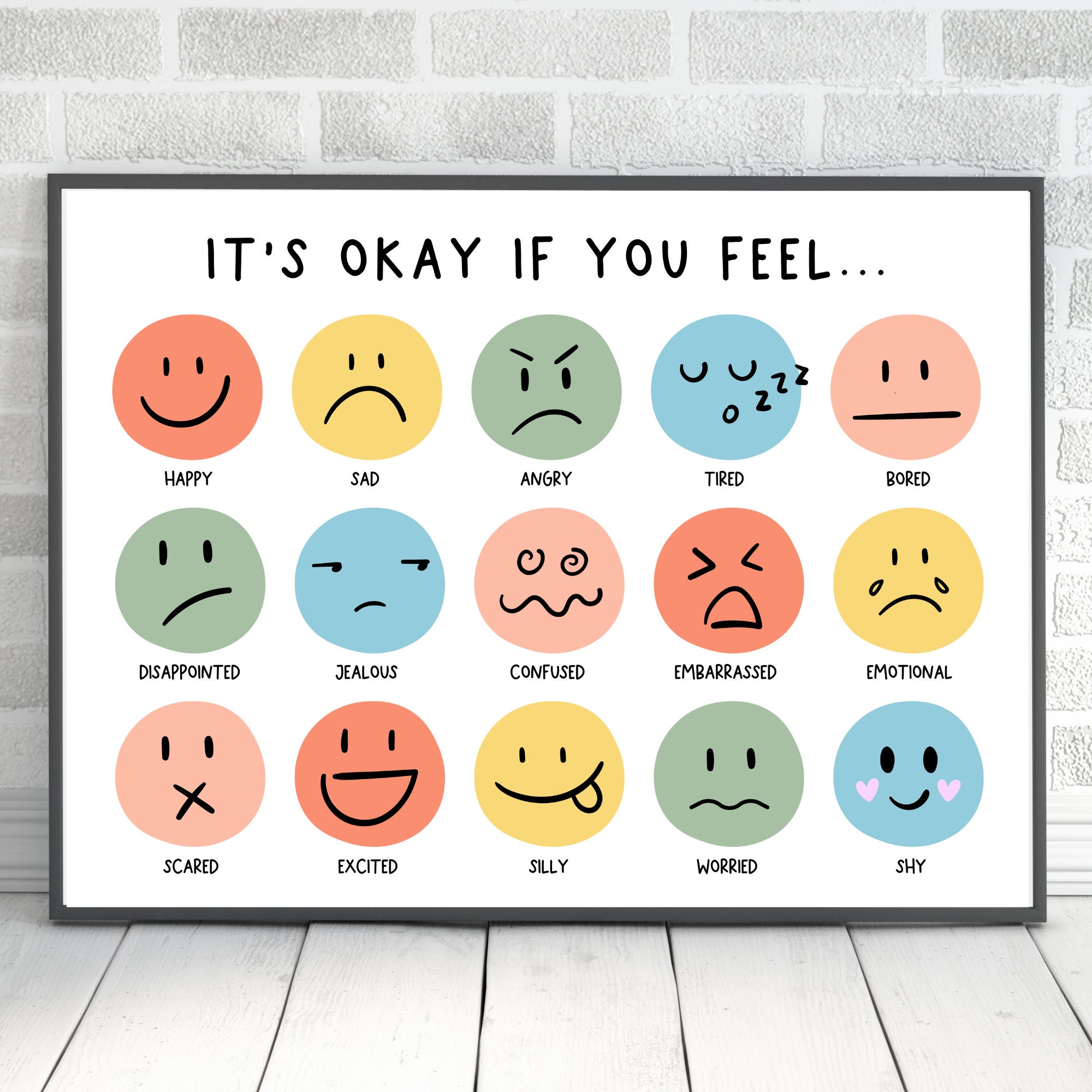 Feelings Poster Feelings Poster Printable Classroom Feelings - Etsy