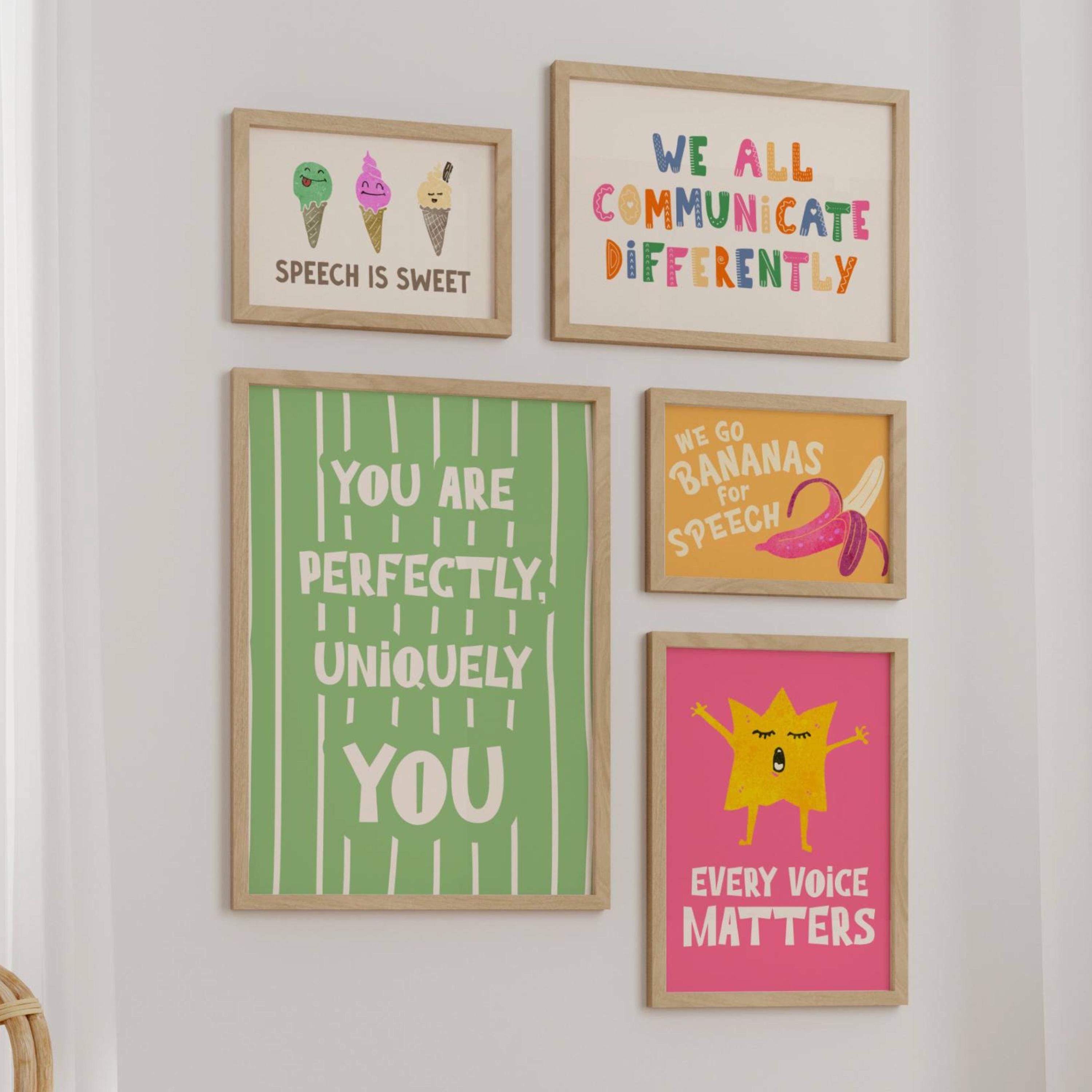 Printable Speech Therapy Poster Set, 30 Unique Designs, Colorful Fun ...