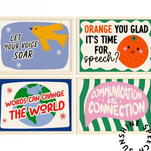 Printable Speech Therapy Posters, Bright Colorful SLP Poster Set ...