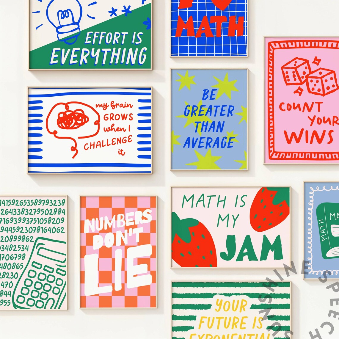 Math Classroom Poster Set, Inspirational Printable Posters for Teachers ...