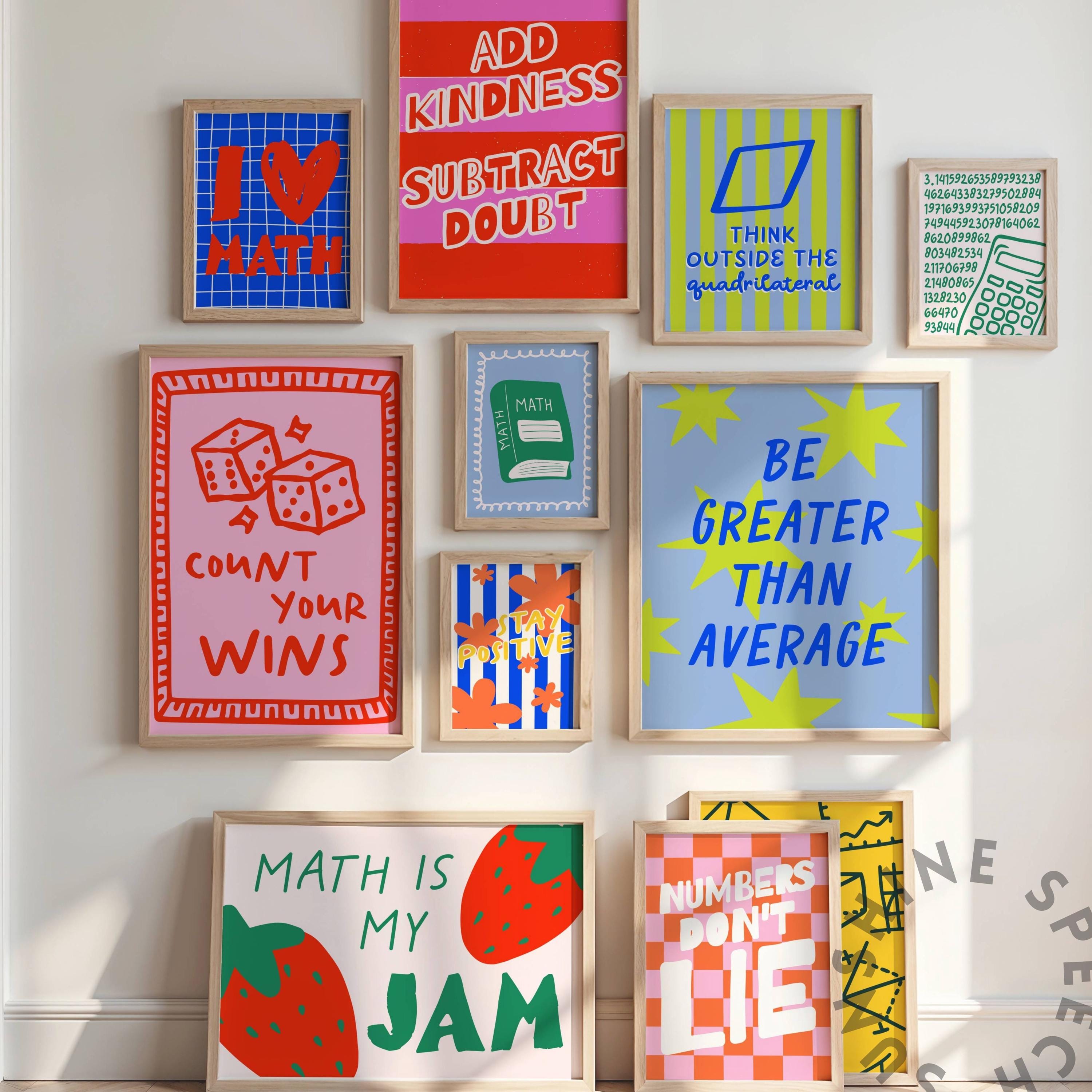 Math Classroom Poster Set, Inspirational Printable Posters for Teachers ...