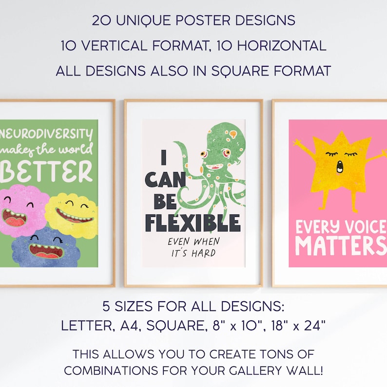Autism Classroom Poster Set, Neurodiversity Wall Art, Back to School ...