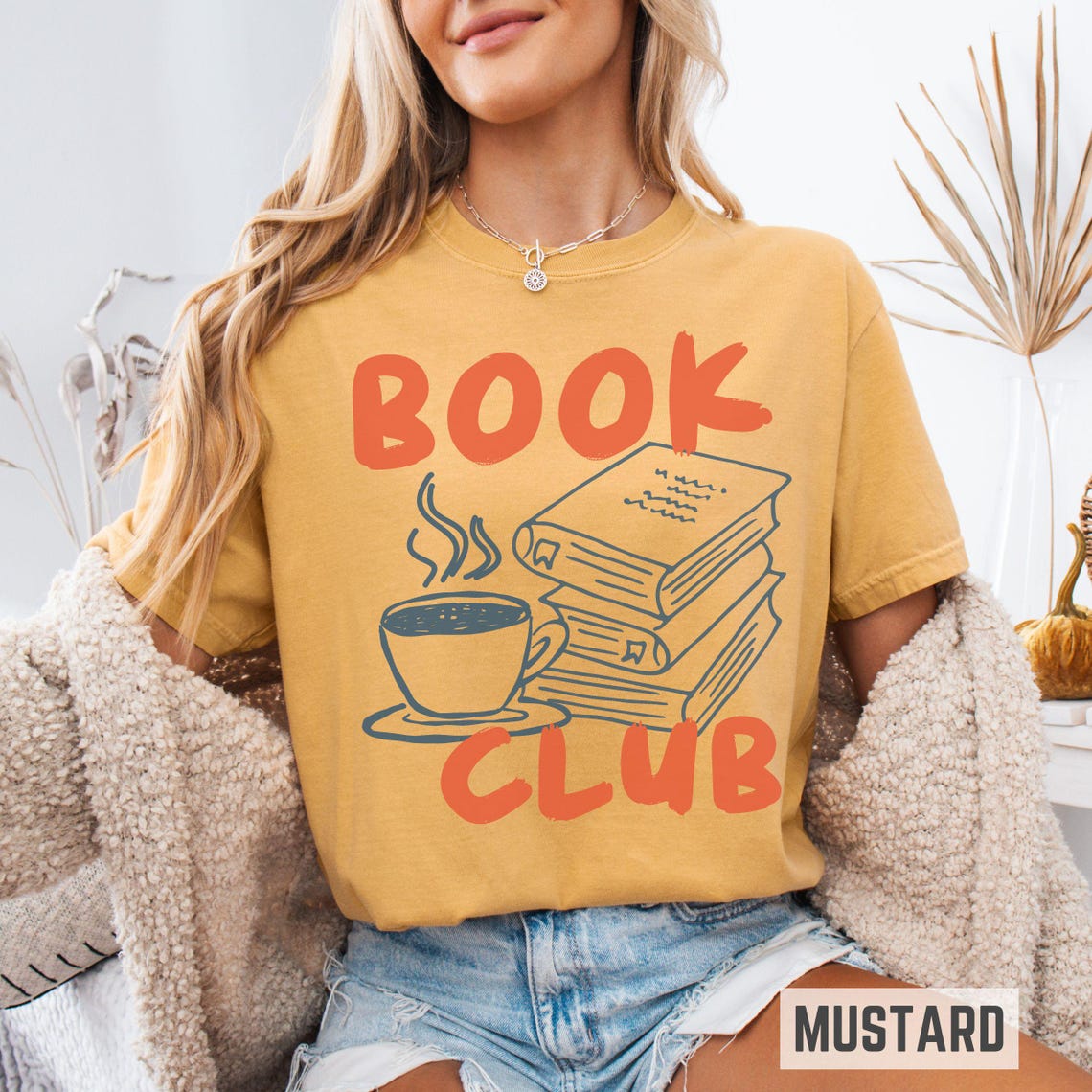 Book Club Doodle Shirt, Coffee Lovers Tee, Reading Lover Gift, Cozy ...