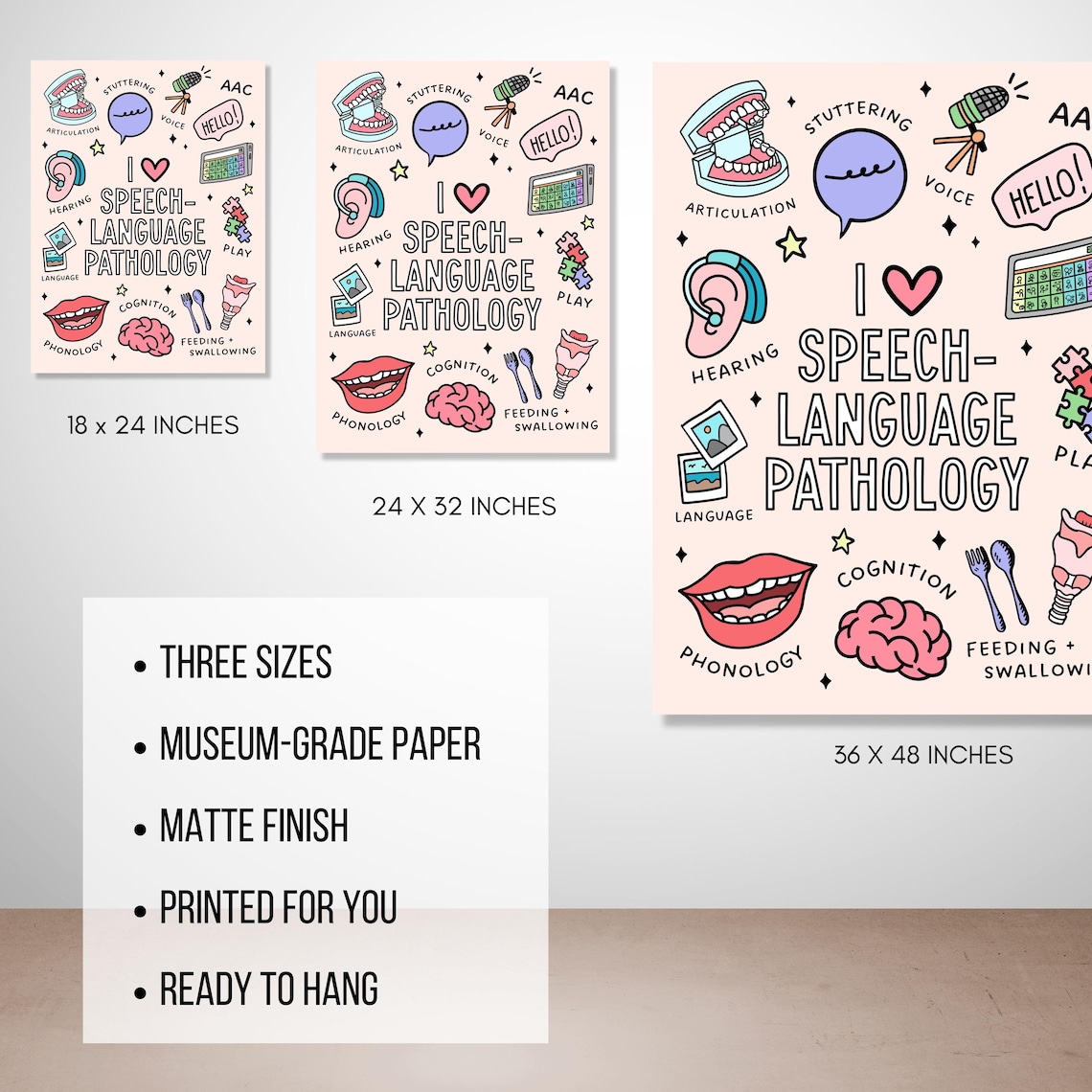 Speech Therapy Poster, I Love Speech-language Pathology, SLP Scope of ...