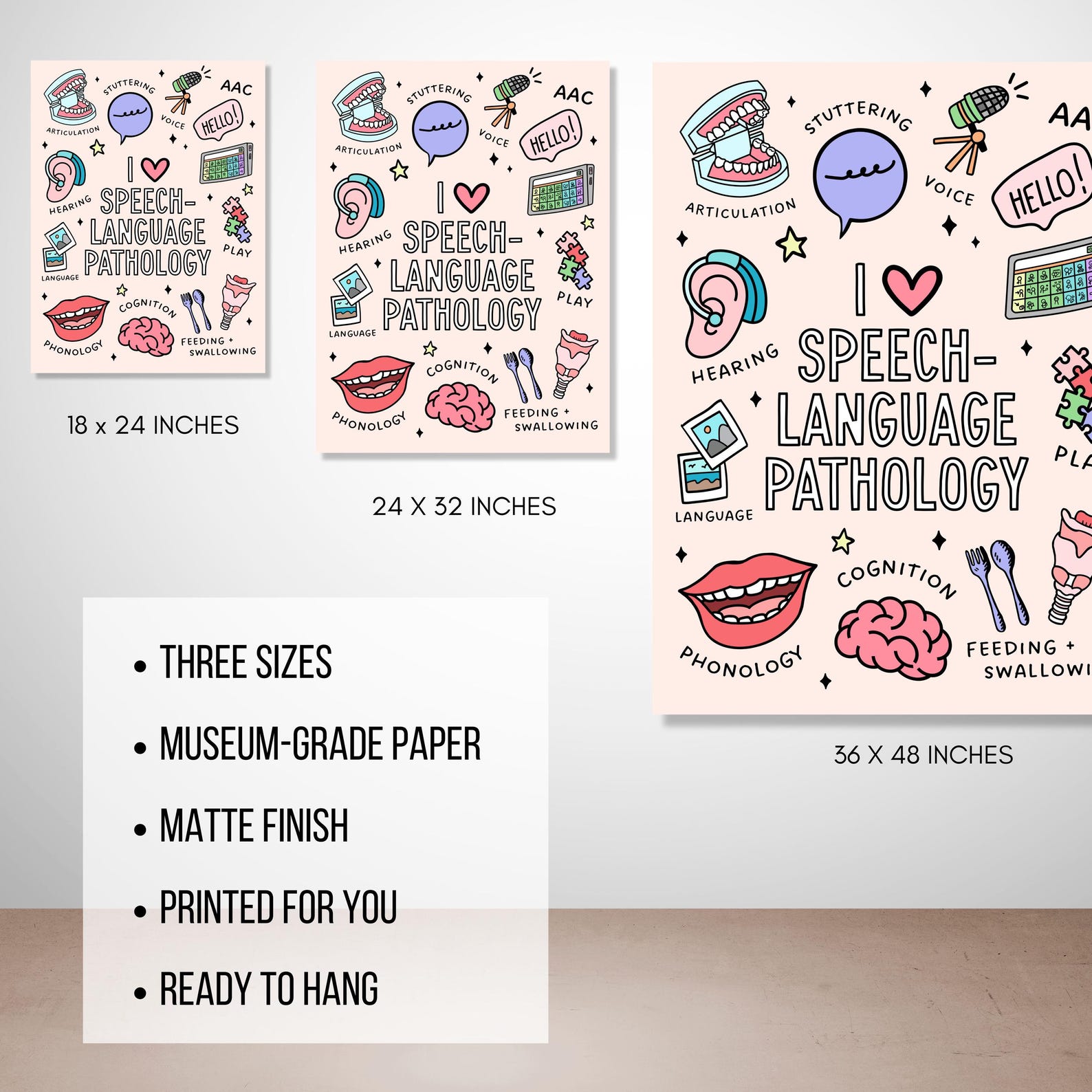 Speech Therapy Poster, I Love Speech-language Pathology, SLP Scope of ...