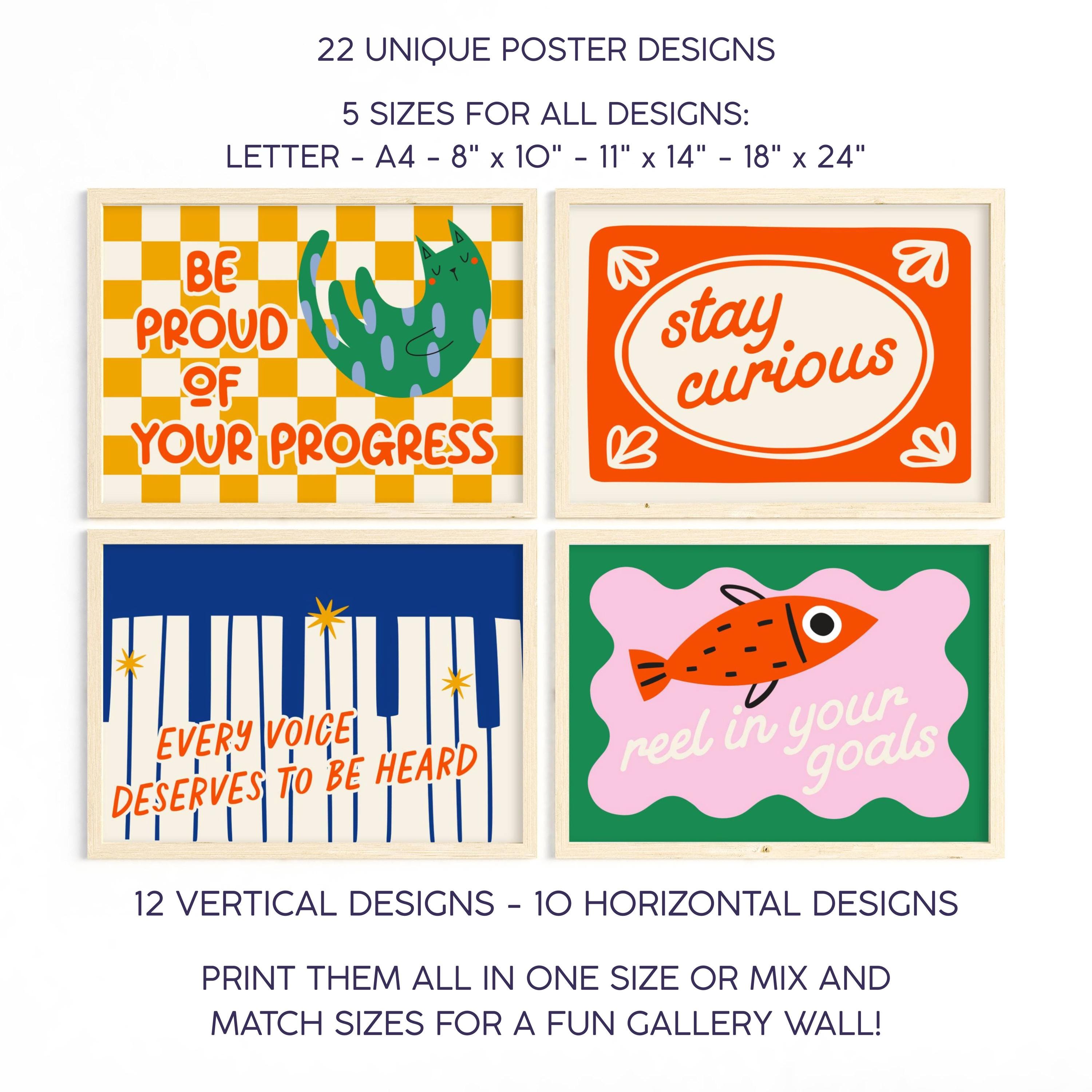 Bright Teacher Poster Set, Back to School Classroom Decorations, Growth ...