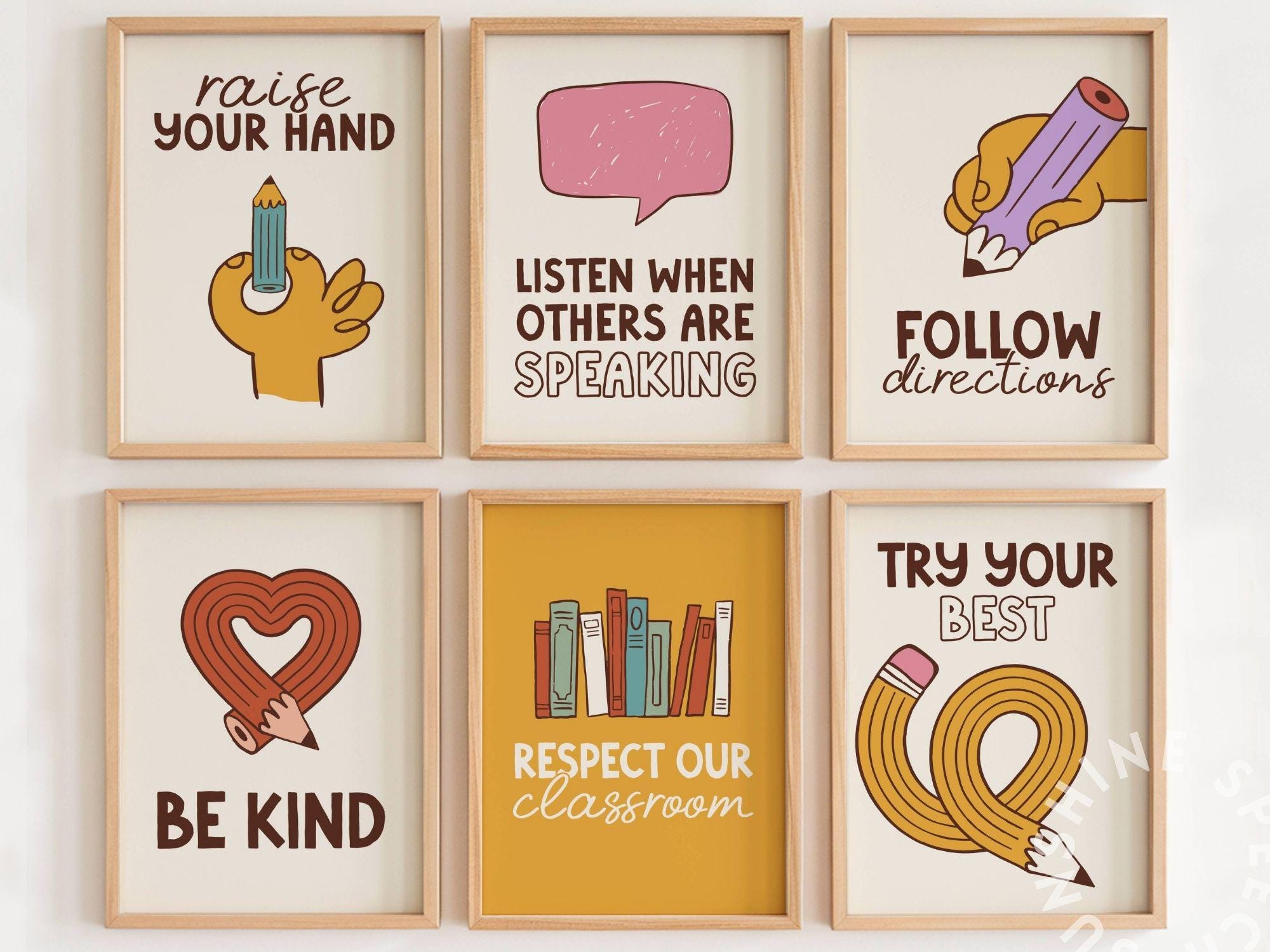 Classroom Expectations Posters | Retro Class Decor | Elementary School ...