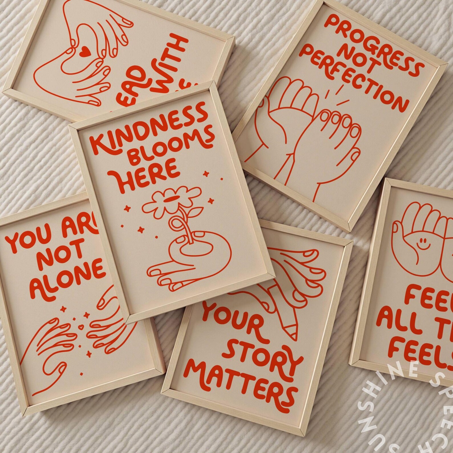 Printable Classroom Poster Set, Retro Hands Wall Art, Back to School ...