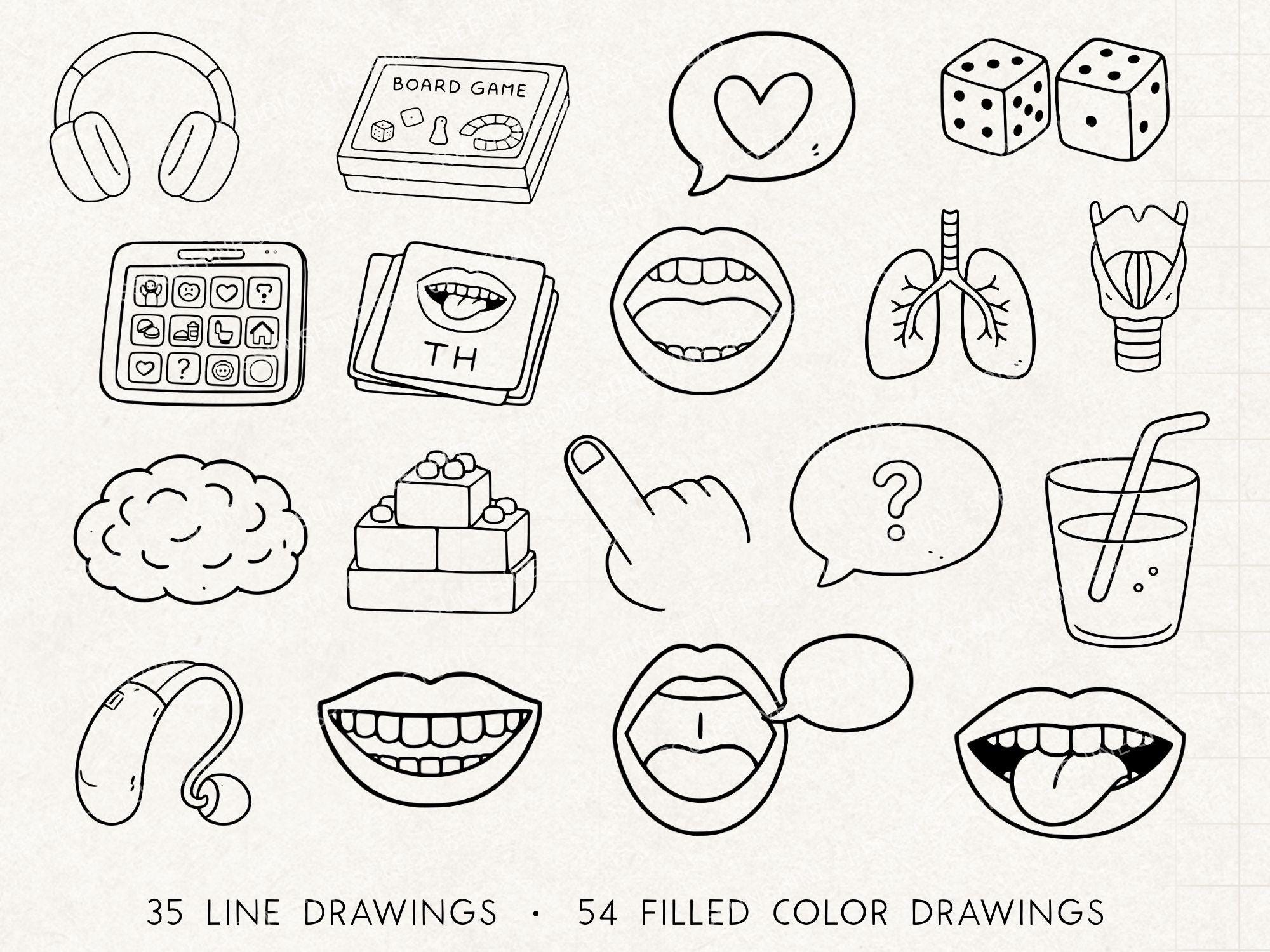 Speech Therapy Clipart Bundle for SLP Resources | AAC Articulation ...