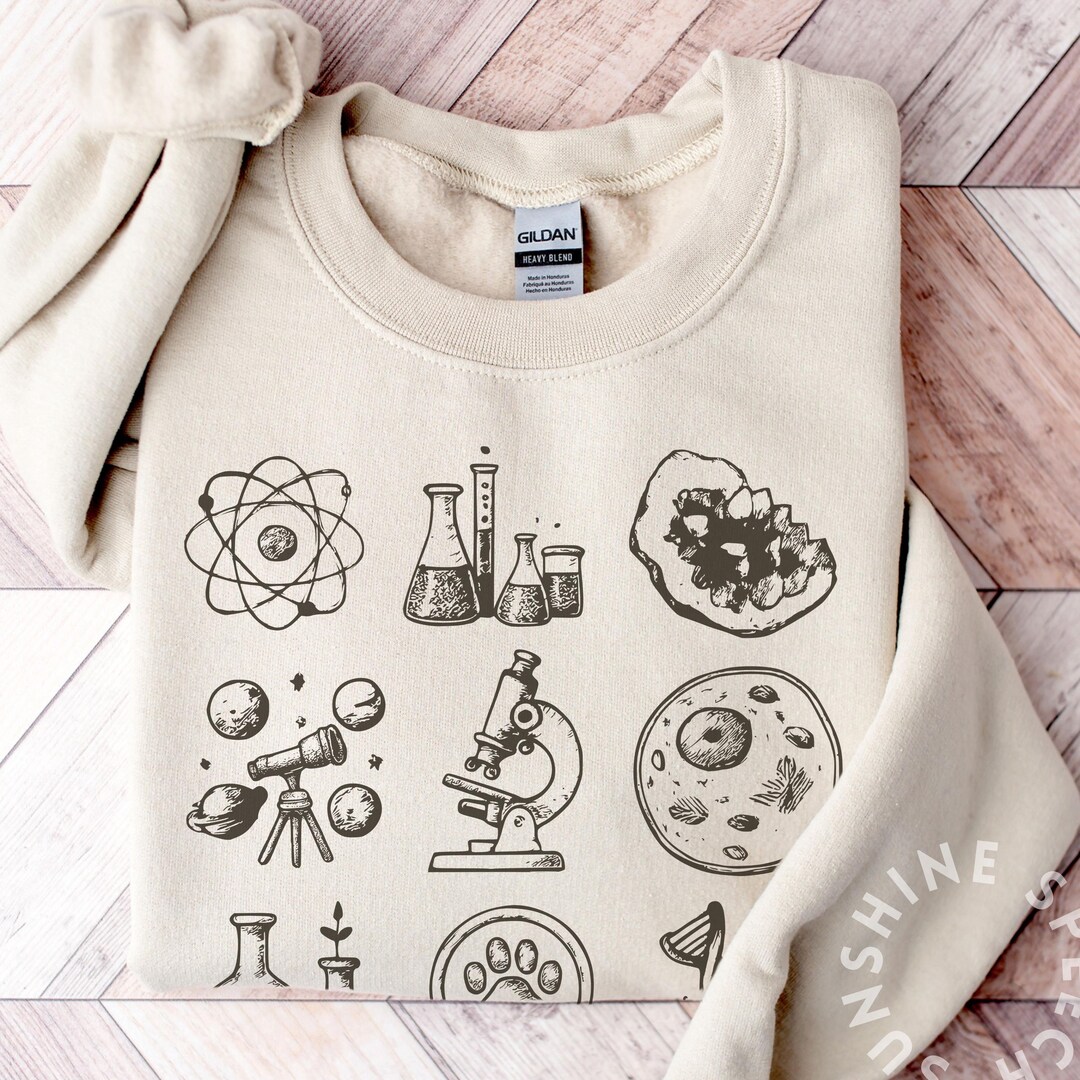 Science Teacher Sweatshirt, Gift for STEM Teachers, All Sciences Retro ...