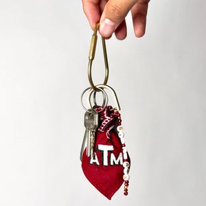 Personalized Keychain Monogrammed Bag Accessory Custom Tag Name Keyring ...