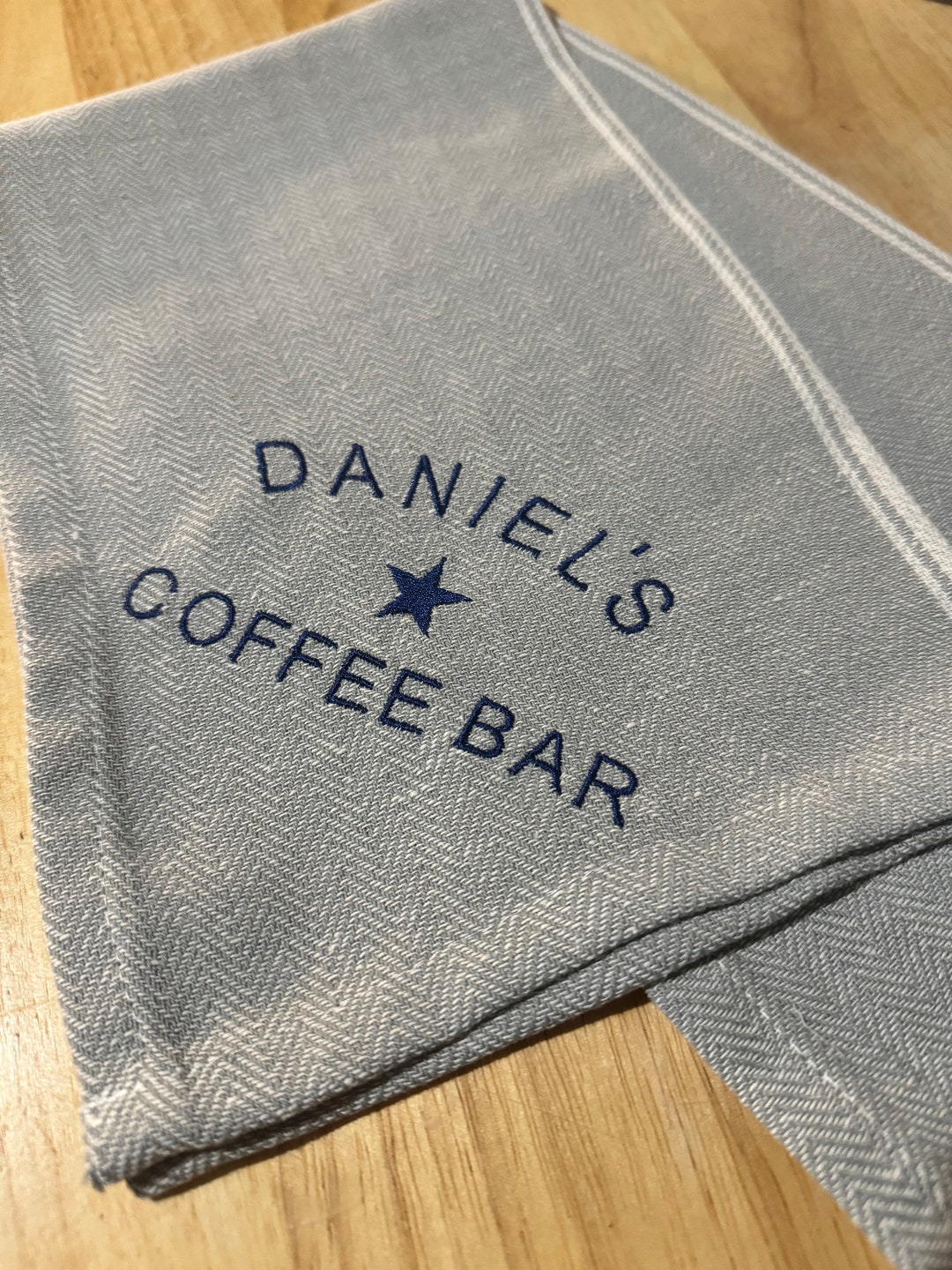 Personalized Coffee Bar Towel Custom Café Corner Cloth Embroidered ...