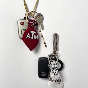 Personalized Keychain Monogrammed Bag Accessory Custom Tag Name Keyring ...