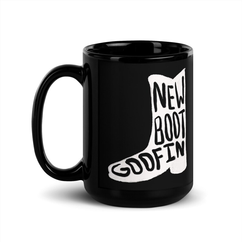 Western Coffee Cup New Boot Goofin Black Mug Western Themed Accessories ...