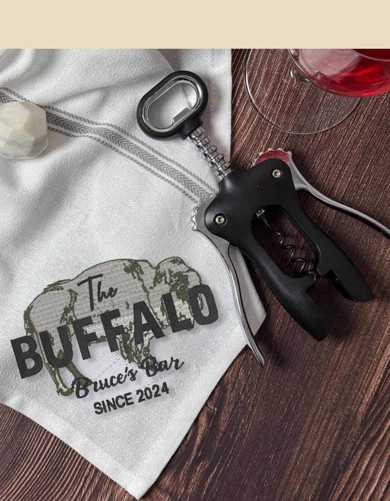 Custom Tea Towel Embroidered Gift for Chef Personalized Bar Accessories ...
