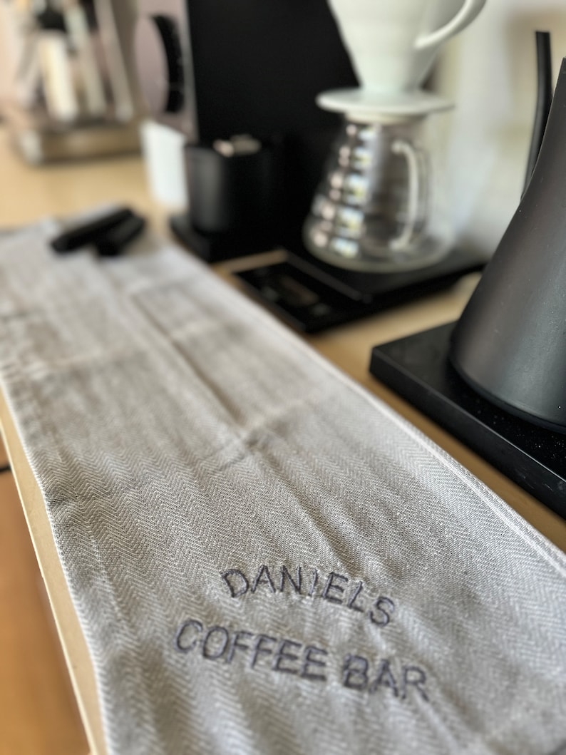 Personalized Coffee Bar Towel Custom Café Corner Cloth Embroidered ...
