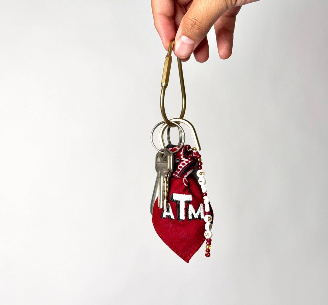 Personalized Keychain Monogrammed Bag Accessory Custom Tag Name Keyring ...