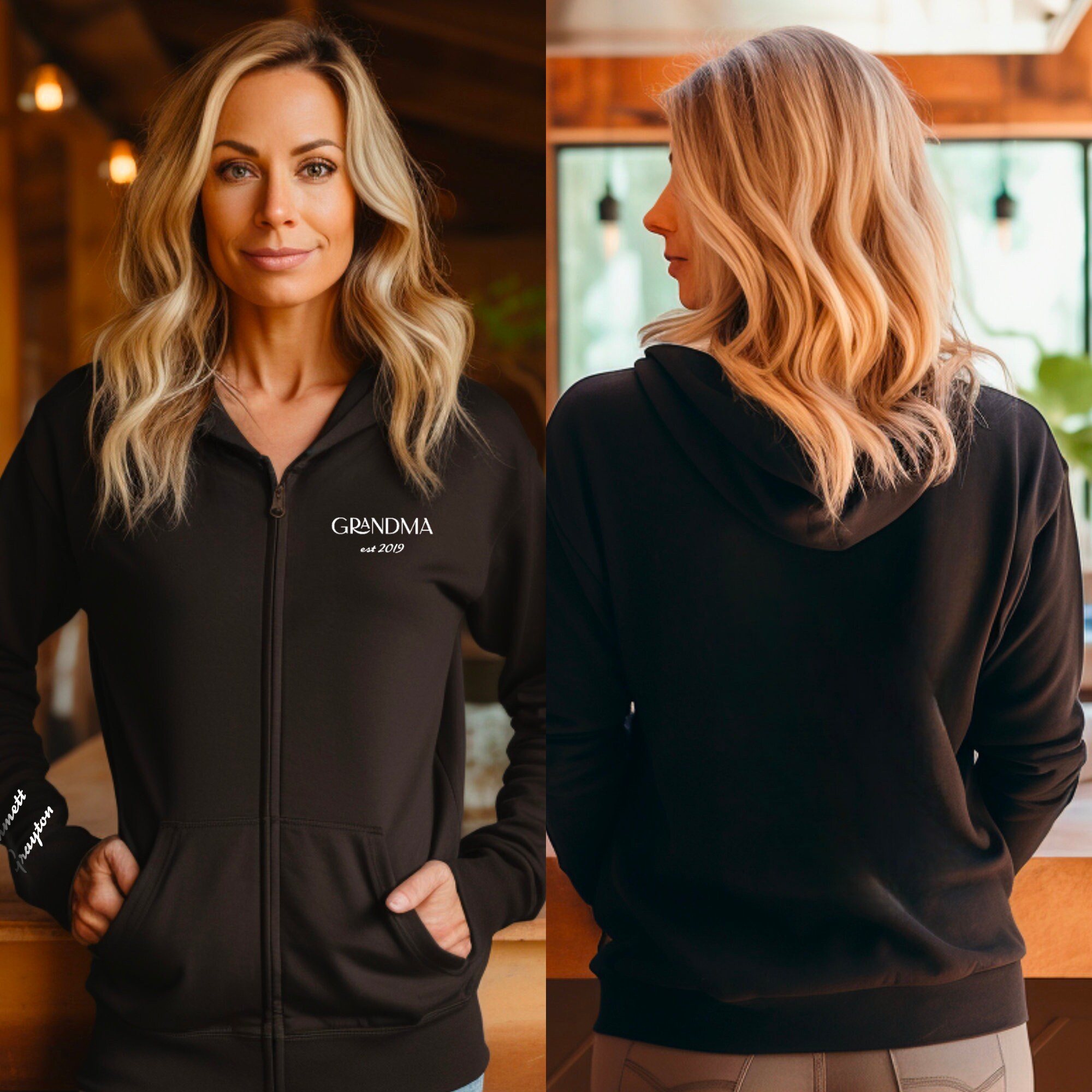 Customized Zip up Grandma Gigi Weezer Yaya Hoodie, Custom Gift ...