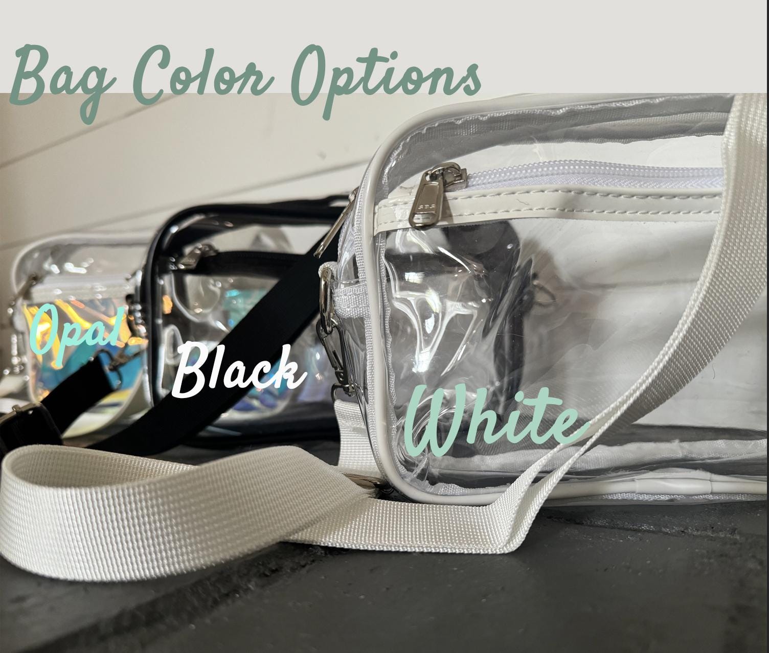 Game Day Bag Tag Customize Your Clear Stadium Purse Clear Cross Body ...