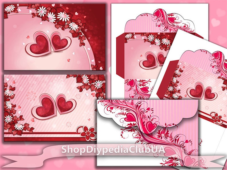 2 Love DIGITAL Printable Envelope Templates Instant Download Love ...