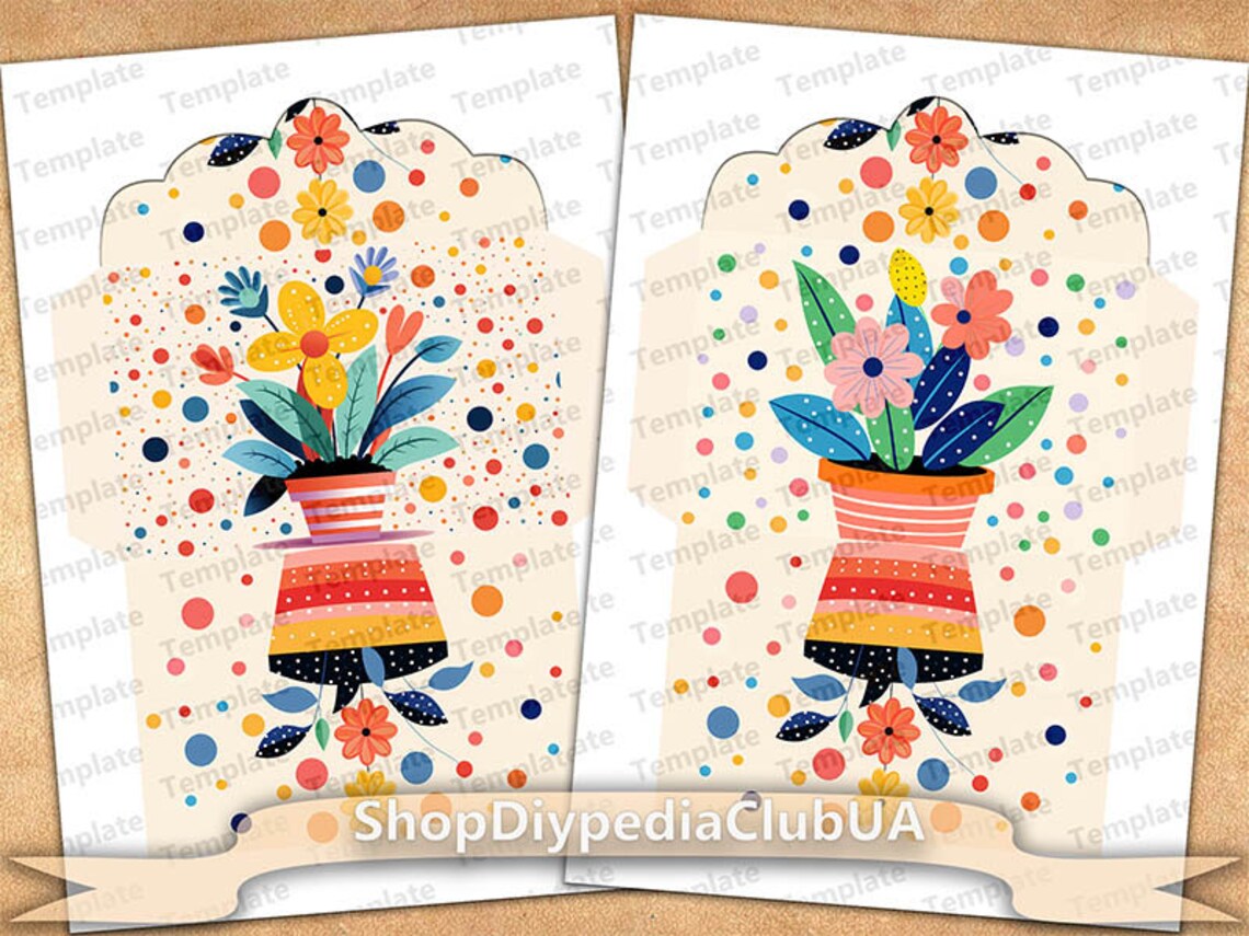 2 Flower DIGITAL Printable Envelope Templates Designing Envelopes ...