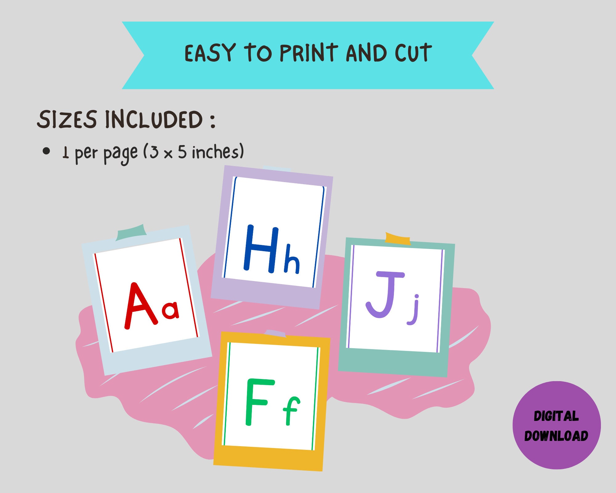 ABC Flash Cards, Alphabet Flash Cards, A to Z Flash Cards, Pre-school ...
