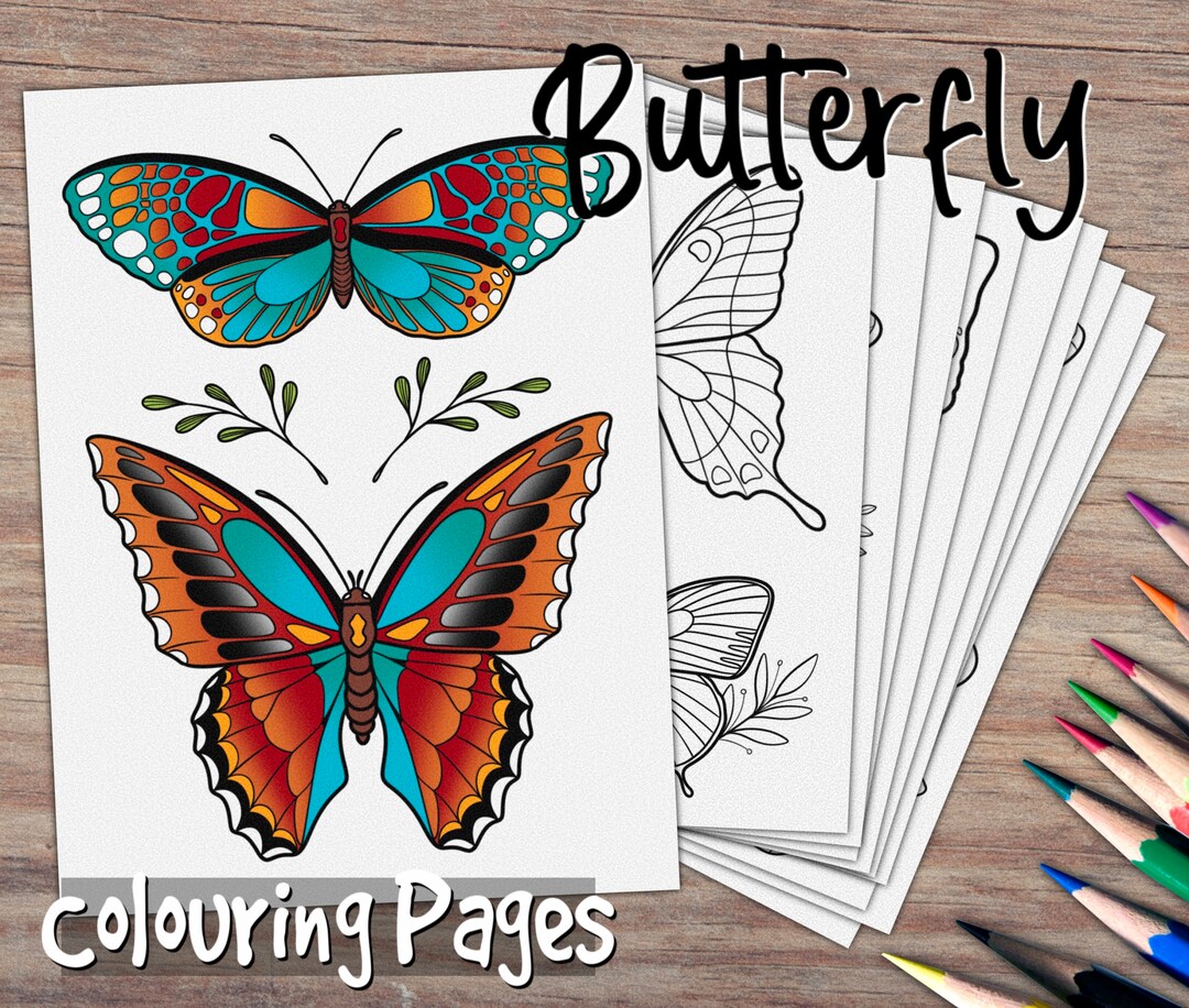 Butterflies - 10 Printable Colouring Pages | Instant Digital Download ...