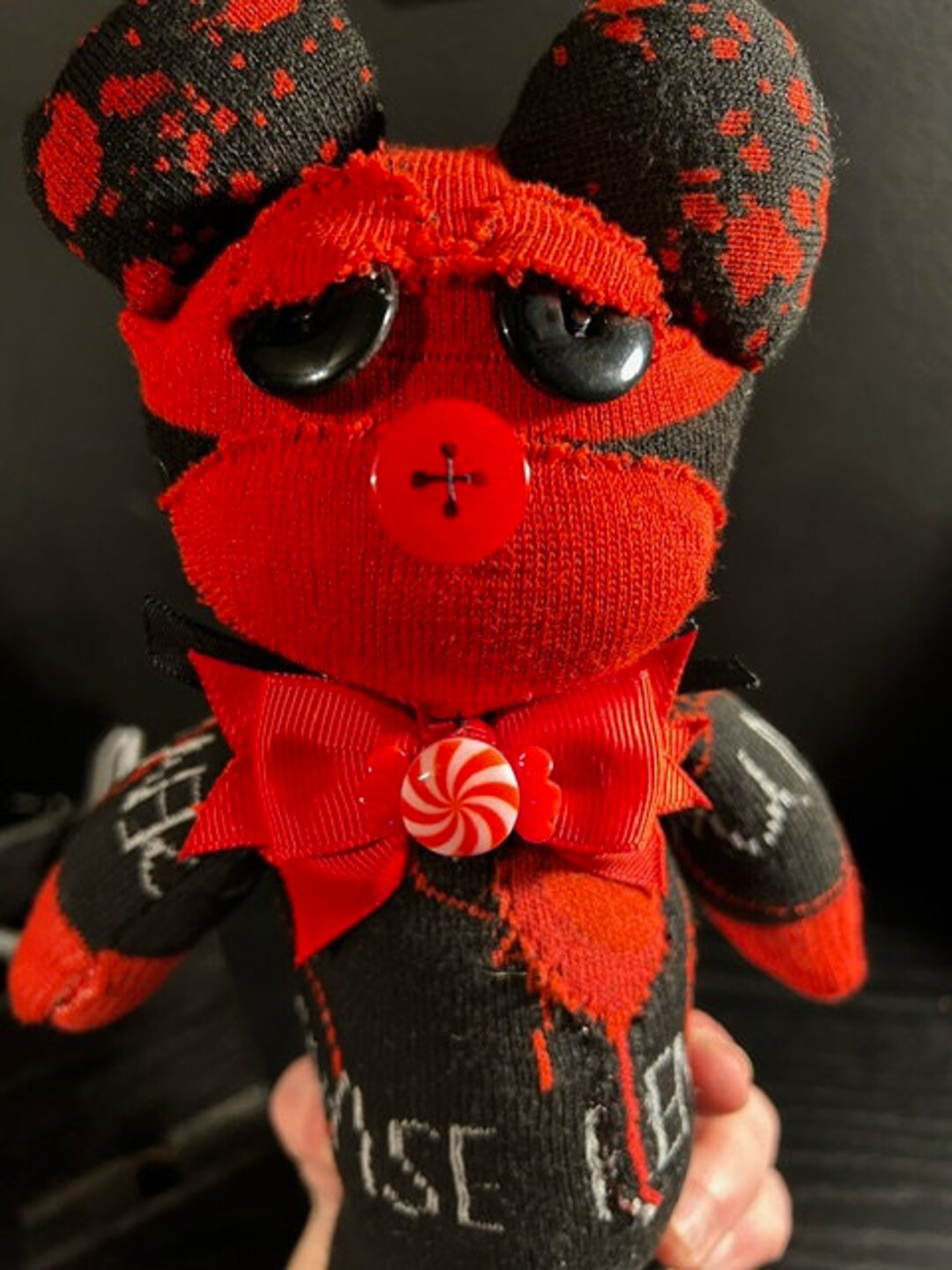 Hand Sewn Stuffed Horror Bear Plush Green - Etsy