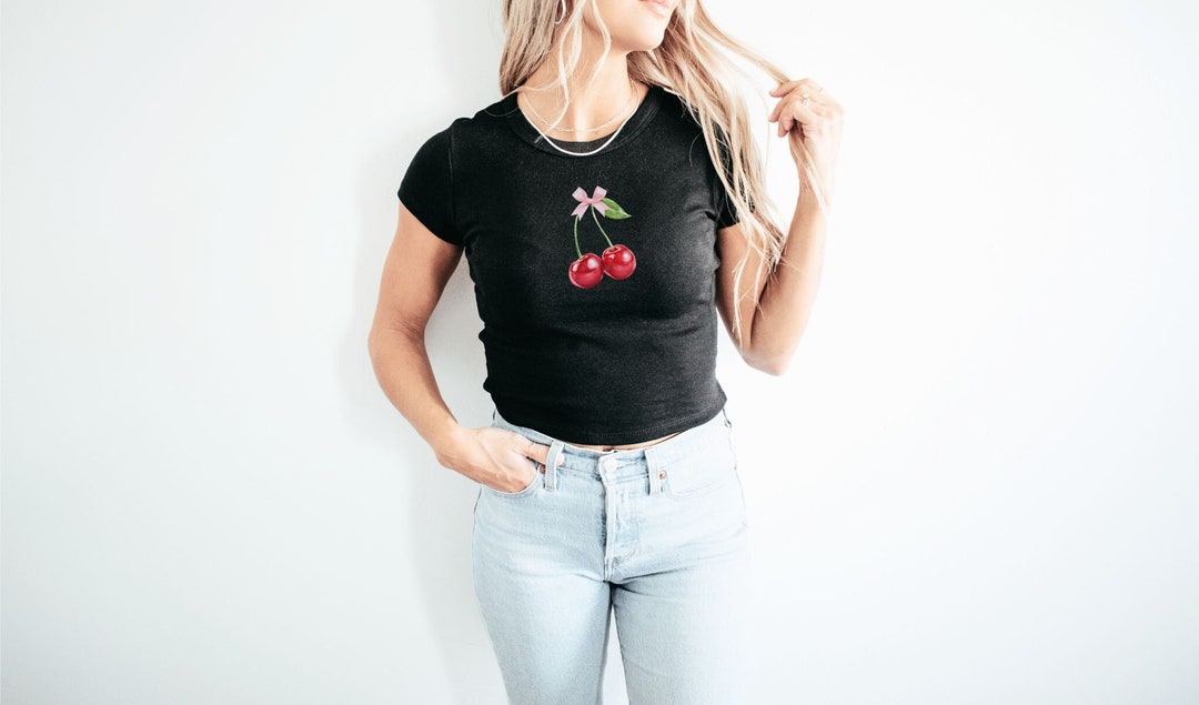 Coqueta Oscura Camisa Cereza Coqueta Bebé Camiseta Coqueta Top Coqueta ...