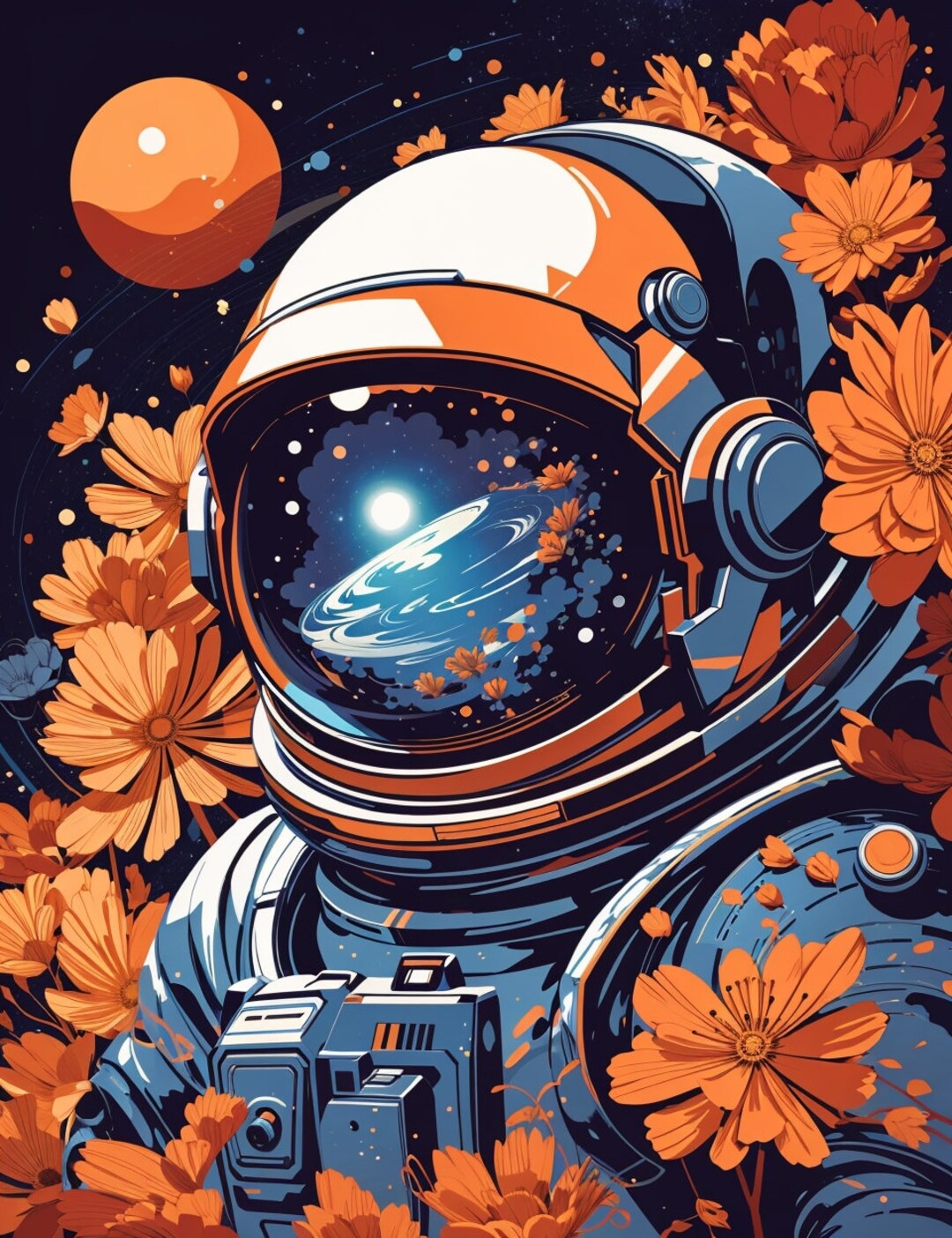 Printable Cosmic Astronaut Digital Painting Digital Cosmic - Etsy