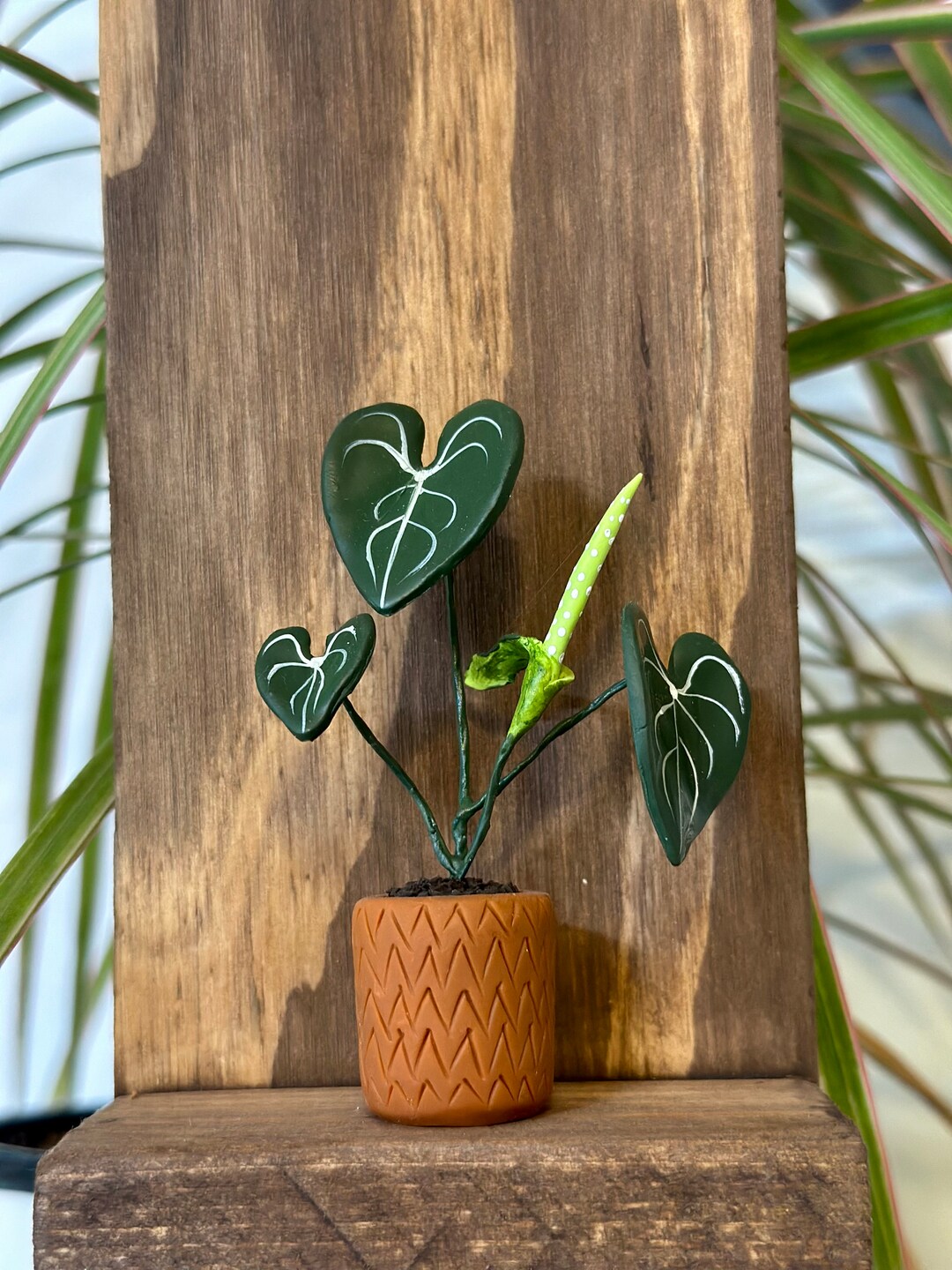 Handmade Miniature Plant | Anthurium | Mini Plant | Clay | Art | Wall ...