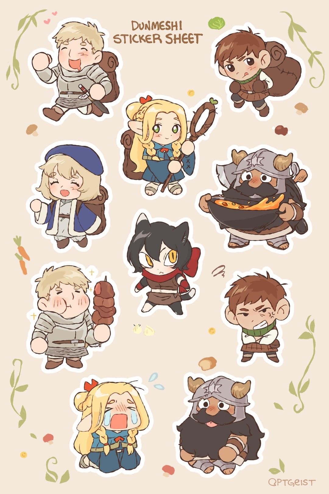 Dungeon Meshi Sticker Sheet: Matte Vinyl Dunmeshi (4x6) - Etsy